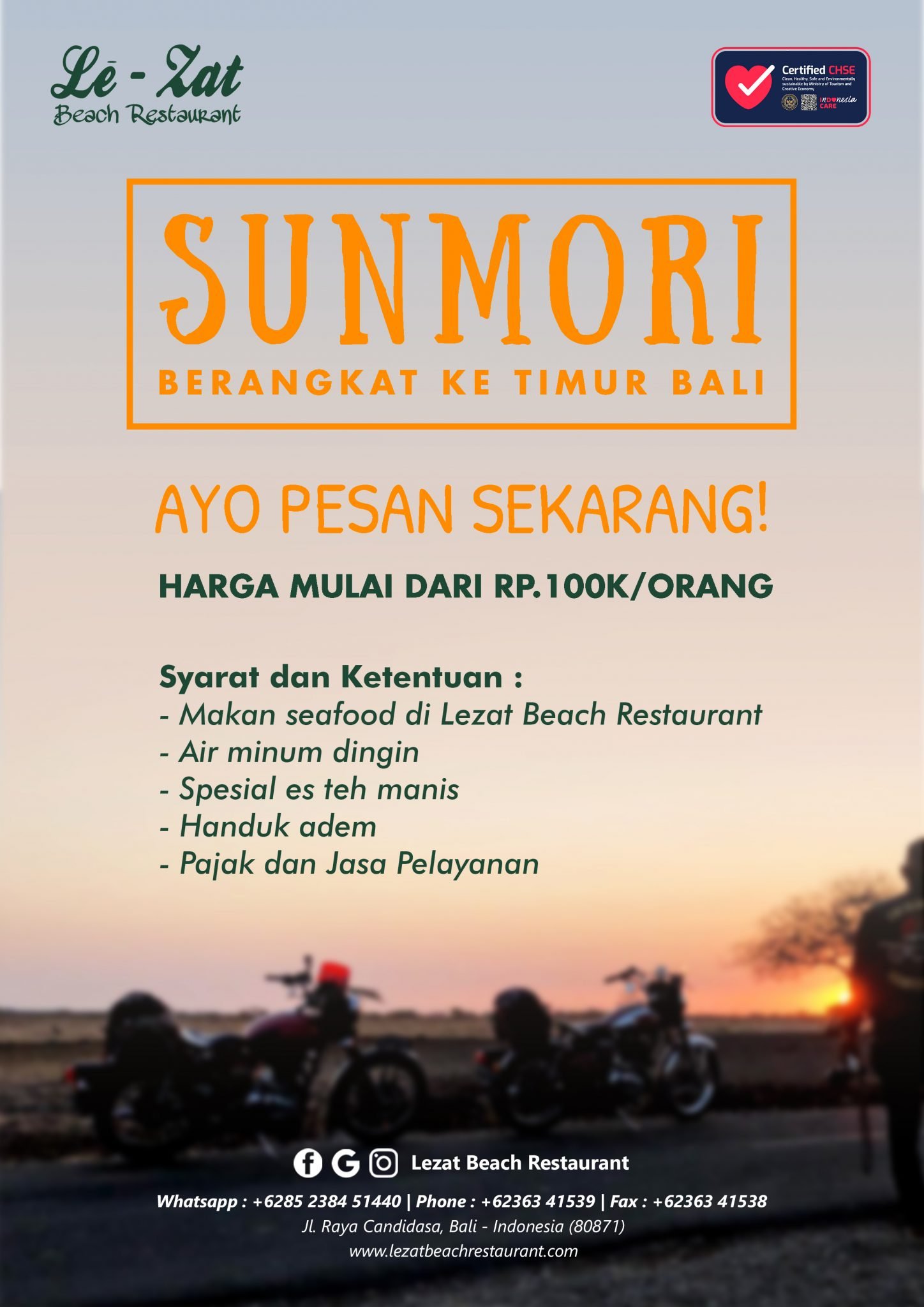 PAKET SUNMORI RIDING TRIP KE KARANGASEM - Lezat Beach Restaurant